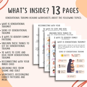 13 Generational Trauma Healing Worksheets, Inner Child Healing, Trauma ...