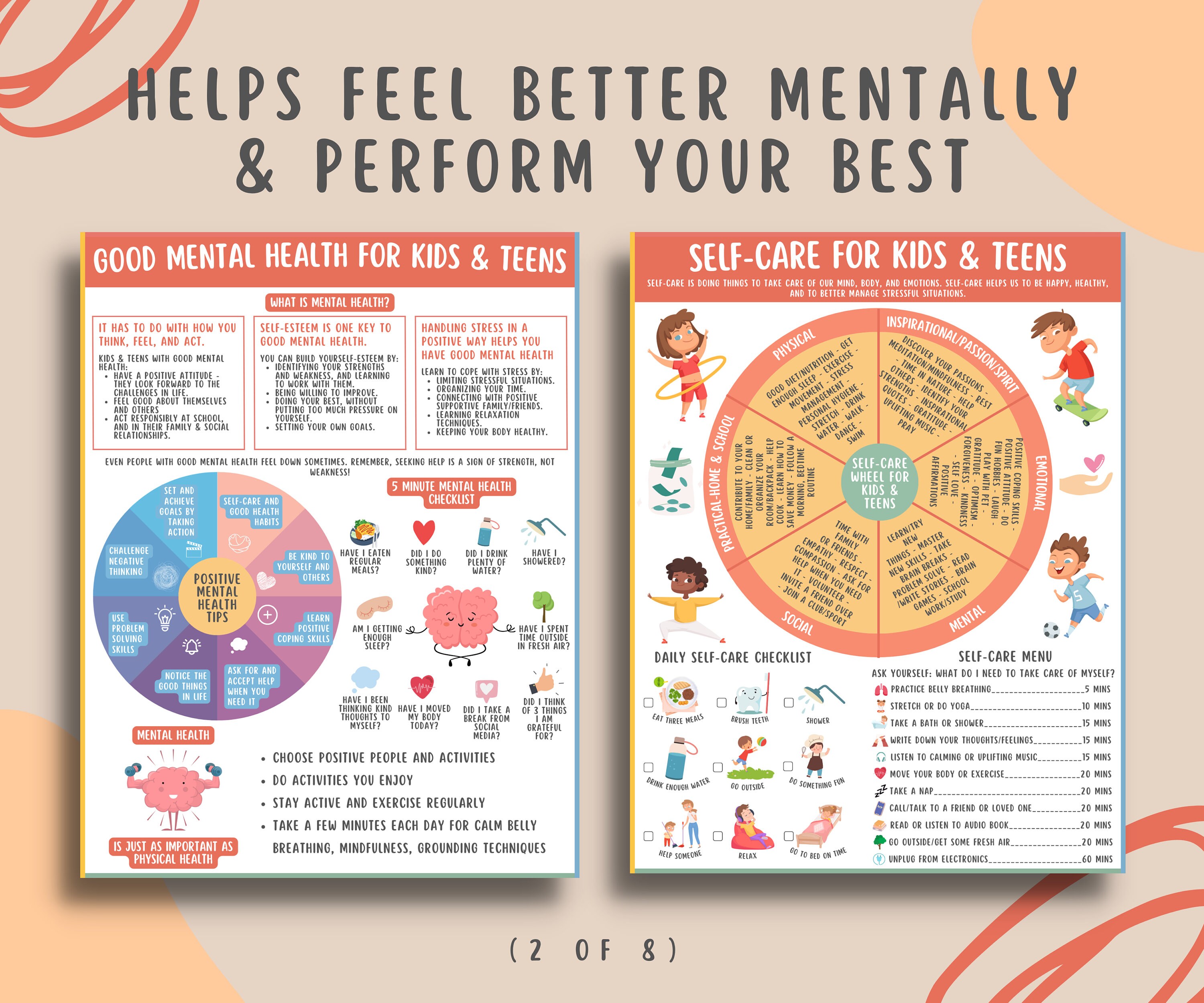 Mental Health Coping Skills Printable Bundle for Kids & Teens - Etsy