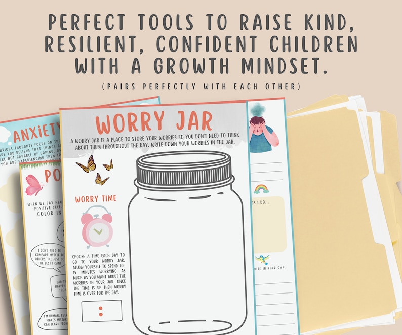 Worry Jar Worksheet for Kids Children Therapy Counseling Treatment for ...