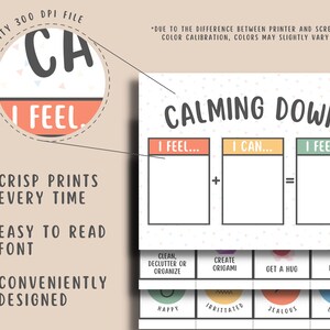 Calm Down Corner Activity for Kids Teens, Calming Corner Printable ...