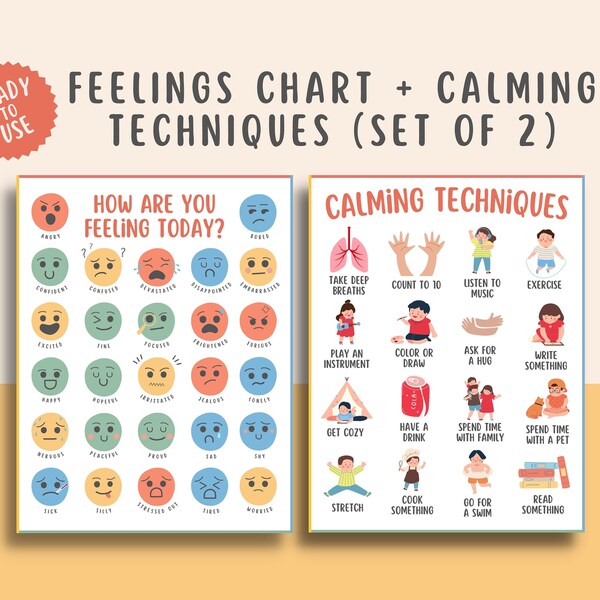 Toddler Big Feelings Chart Bold - Etsy Canada