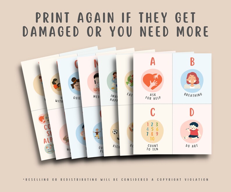 26 Coping Skills Cards for Kids Teens, Coping Strategies Calm Down ...