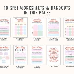 Solution Focused Therapy Worksheets, SFBT Worksheets, SFBT Questions ...