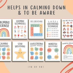 50 Calming Corner Poster Calm Down Self Regulation Social Emotional ...