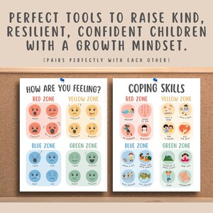 Feelings Zone With Coping Skills Set of 2 Posters for Kids, Emotions ...