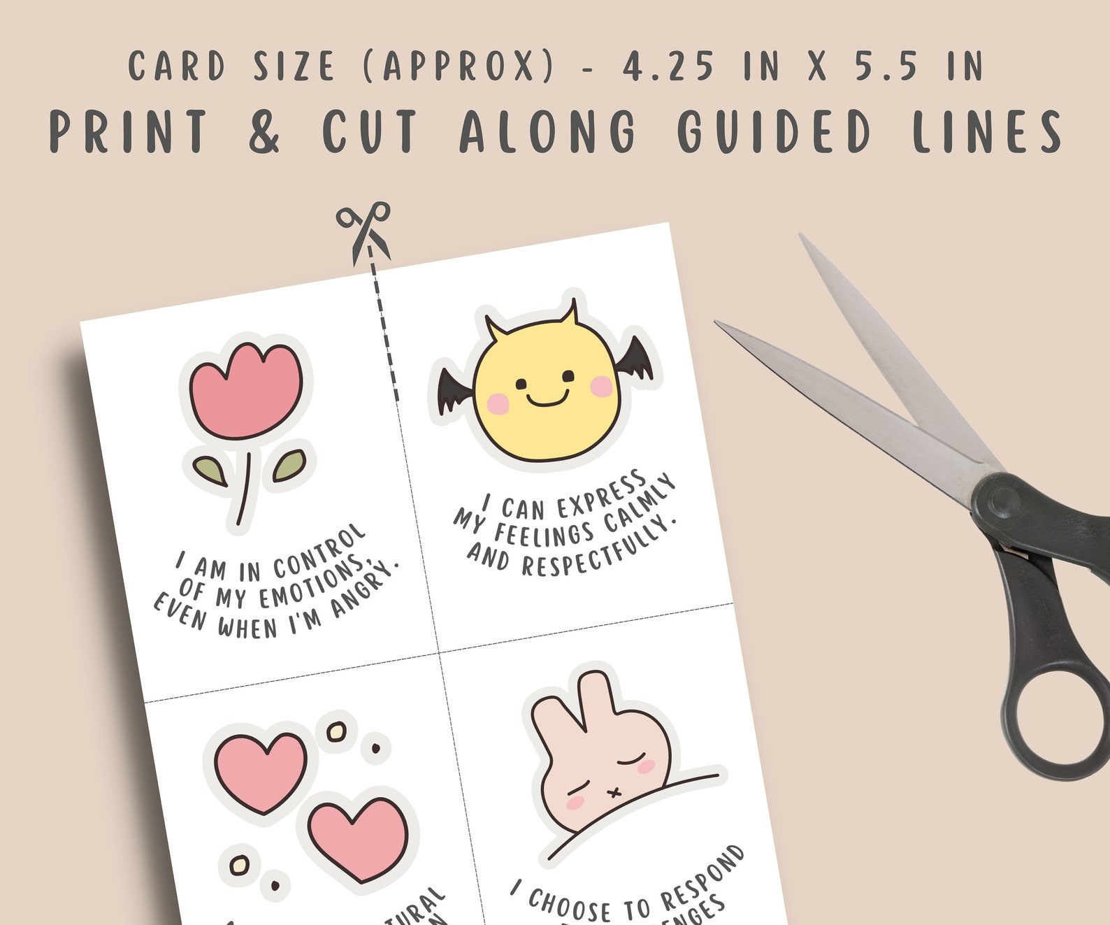 36 Anger Management Affirmations Cards for Kids Teens Grounding Calming ...