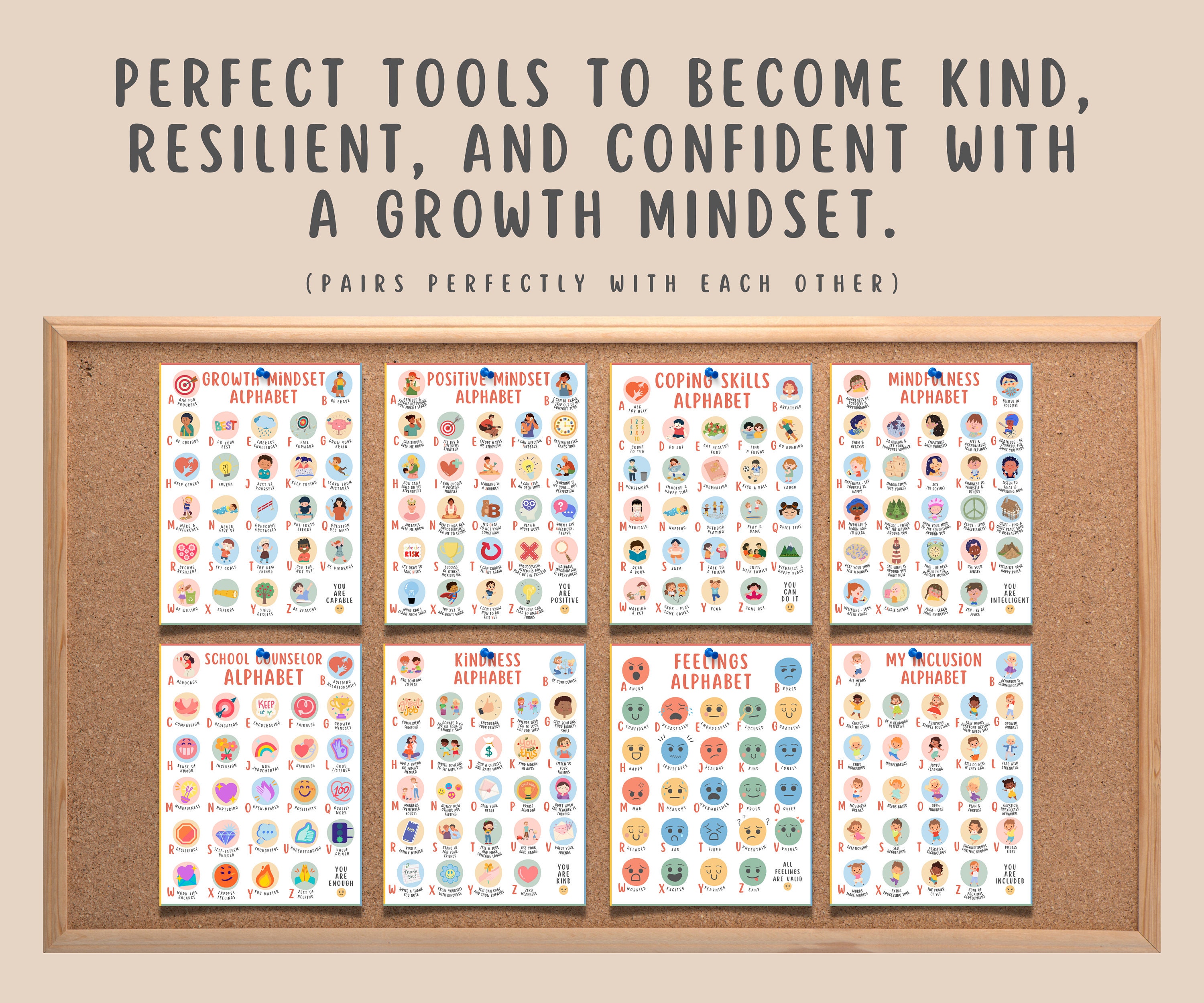 Alphabet Mental Health Coping Bundle for Kids Teens 8 Pages - Etsy