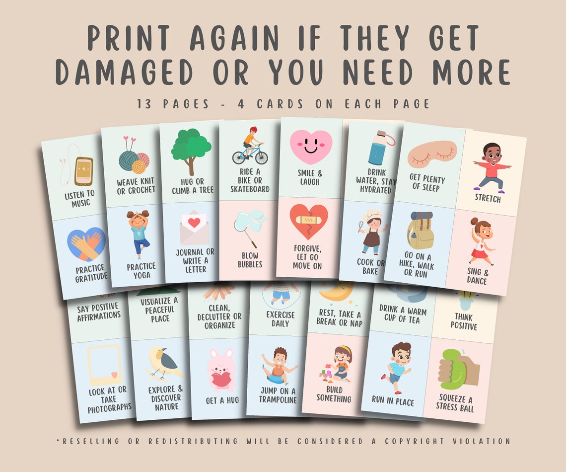 52 Coping Skills Cards Kids Teens Coping Strategies Children Self ...