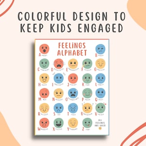 Feelings Alphabet Chart for Kids, Emotions Poster for Toddlers ...