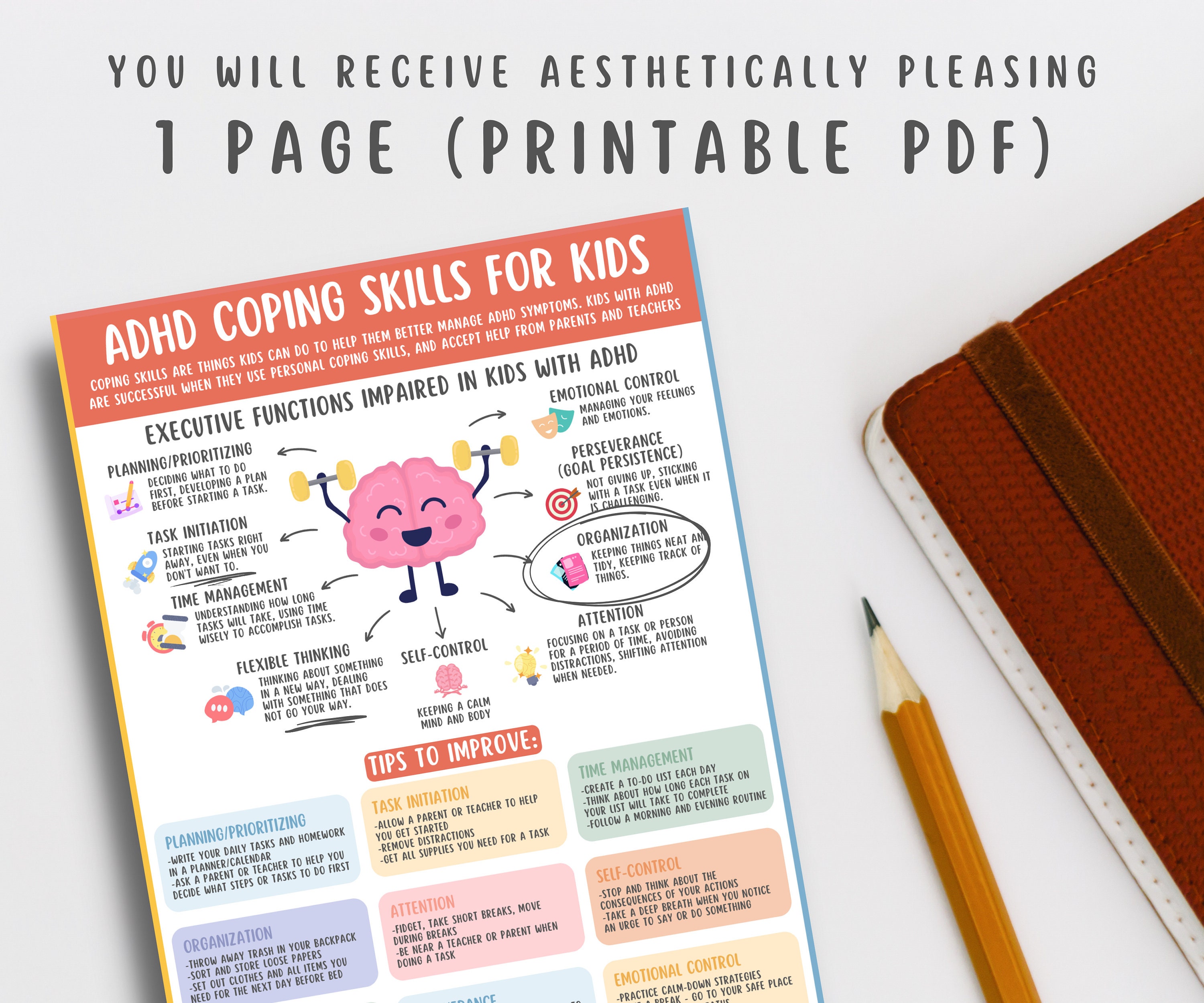 ADHD Coping Skills for Kids Handout Executive Function - Etsy Australia