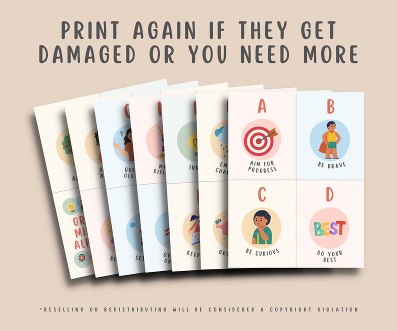 26 Growth Mindset Alphabet Flashcards for Kids Teens Coping - Etsy