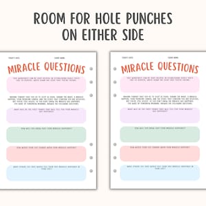 Miracle Questions Worksheet, SFBT Worksheets, Solution Focused Therapy ...