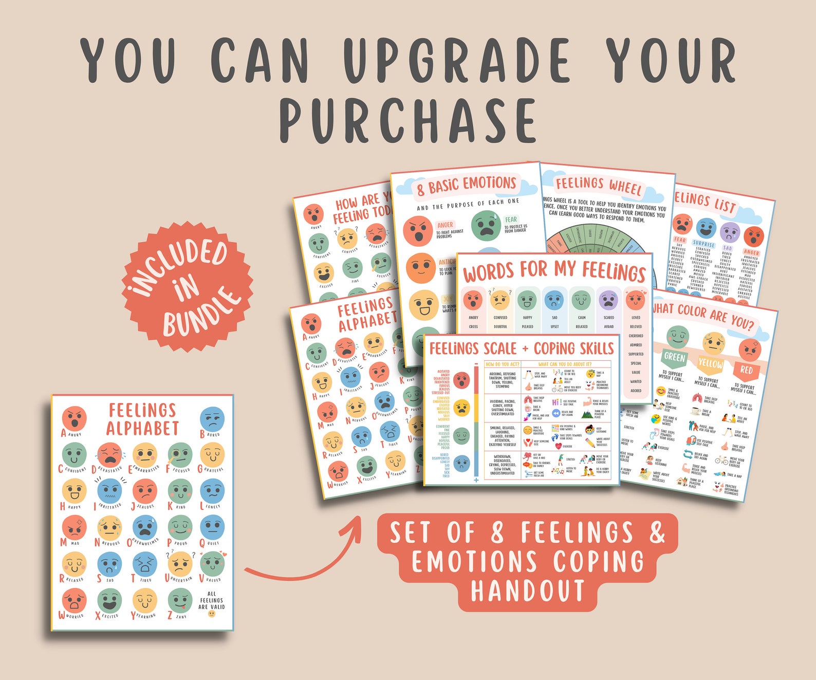 Feelings Alphabet Chart for Kids, Emotions Poster for Toddlers ...