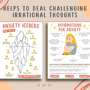 Anxiety Coping Skills Bundle Kids Teens 8 Pages, Mental Health ...