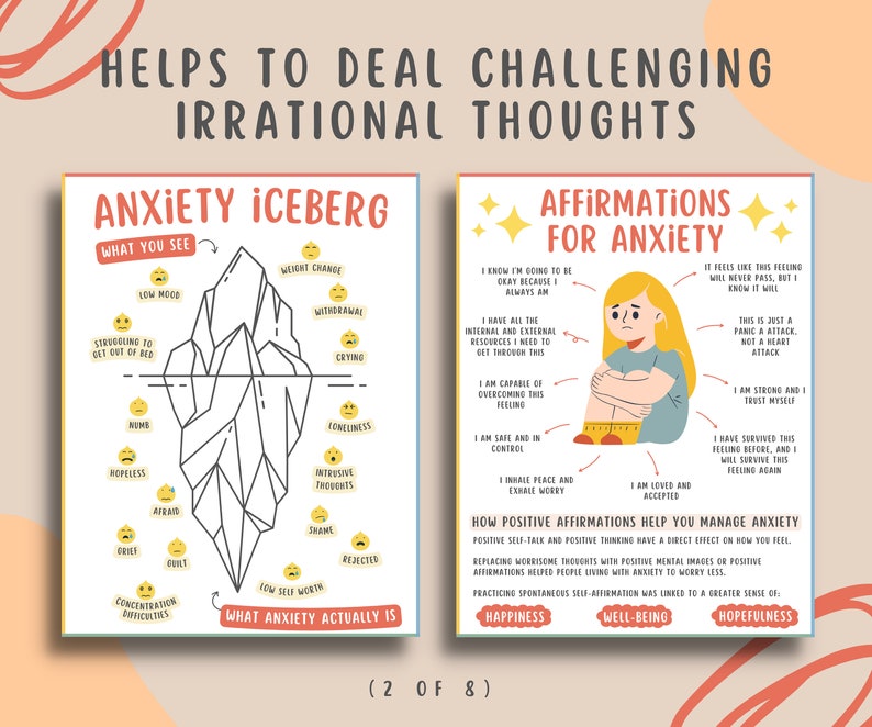 Anxiety Coping Skills Bundle Kids Teens 8 Pages, Mental Health ...