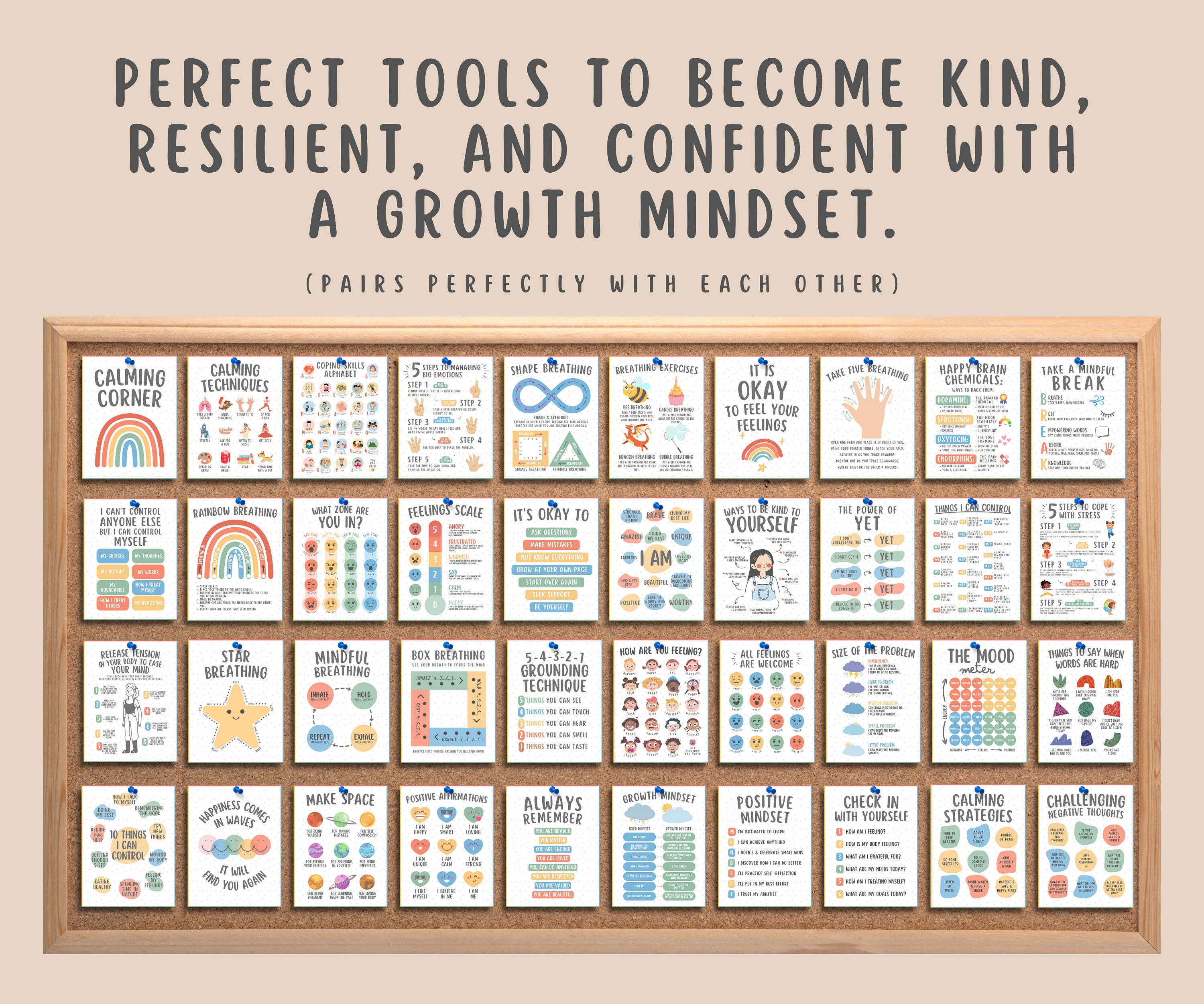 50 Calming Corner Poster Calm Down Self Regulation Social Emotional ...