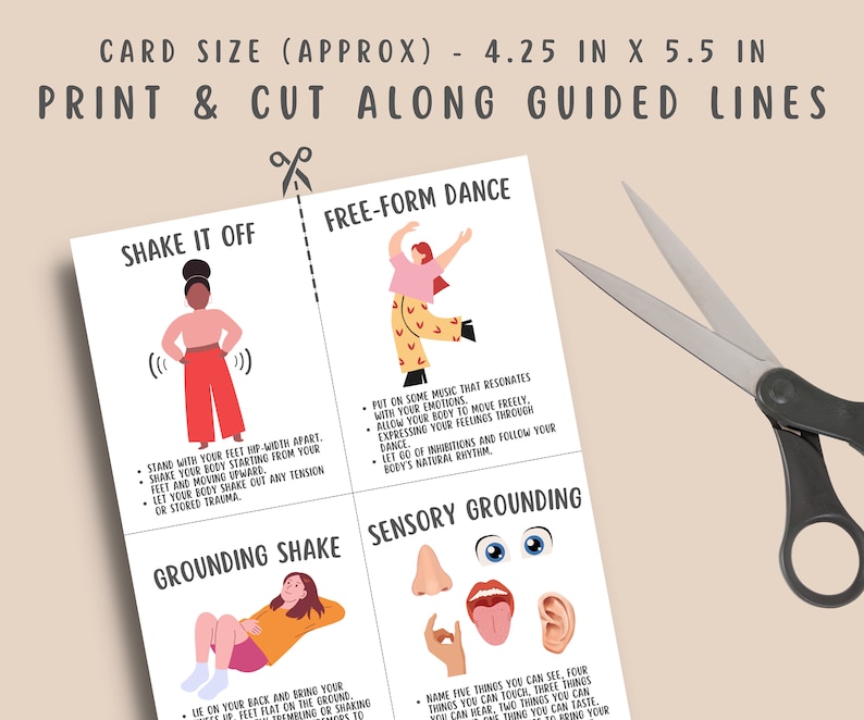 28 Somatic Therapy Coping Skill Cards for Nervous System - Etsy Australia