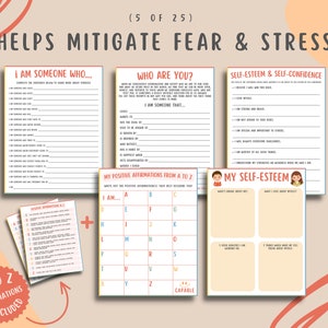 25 Self Esteem Worksheets Printables for Kids Teens, Confidence Mental ...