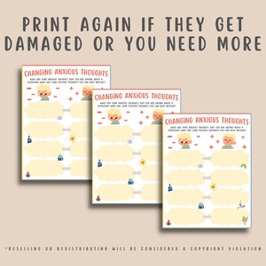 Changing Anxious Thoughts Worksheet for Kids and Teens, Challenging ...