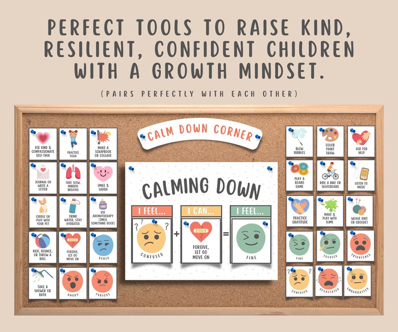 Calm Down Corner Activity for Kids Teens, Calming Corner Printable ...