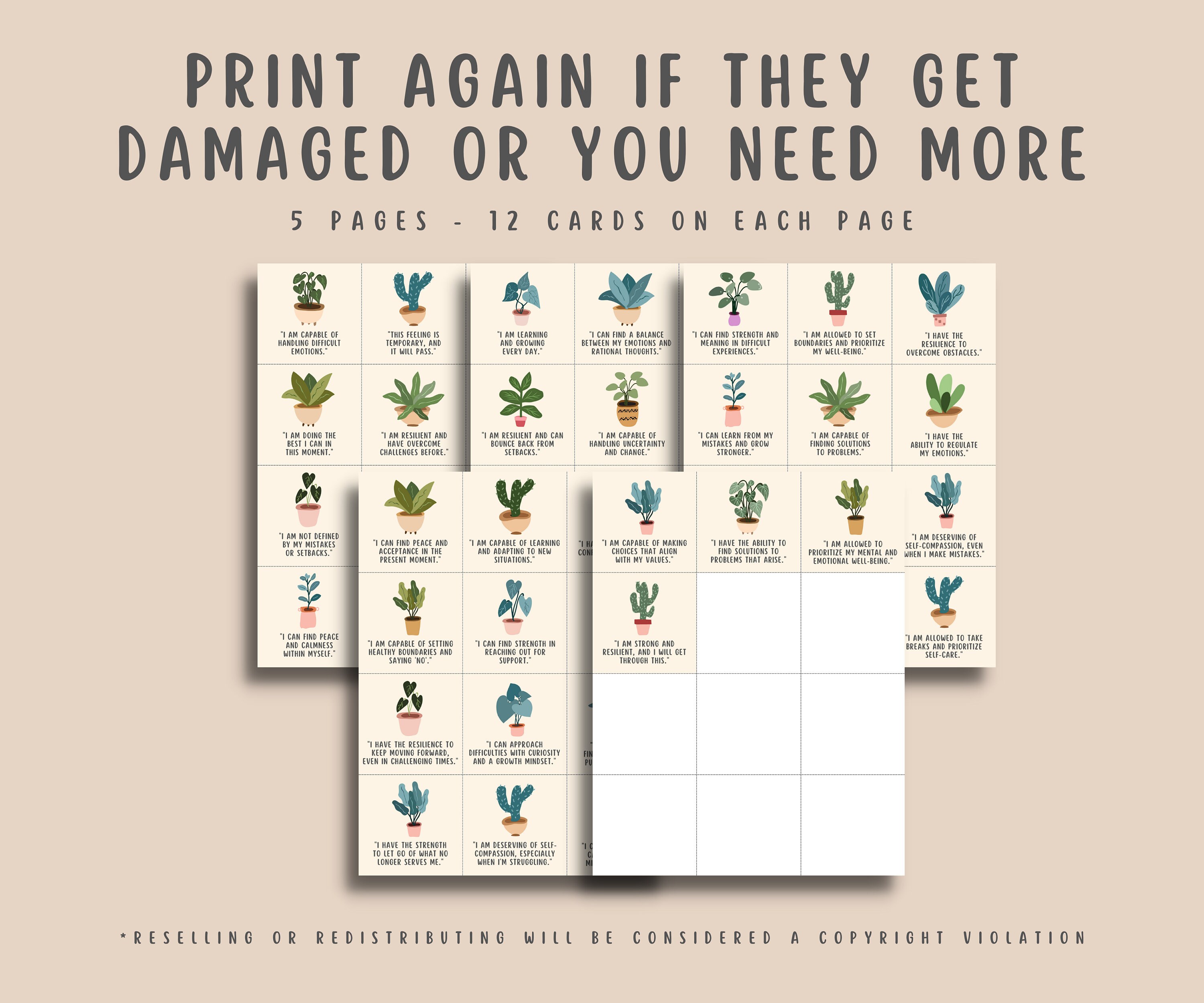 52 DBT Coping Statement Flashcards for Teens Adults Kids BPD - Etsy Canada