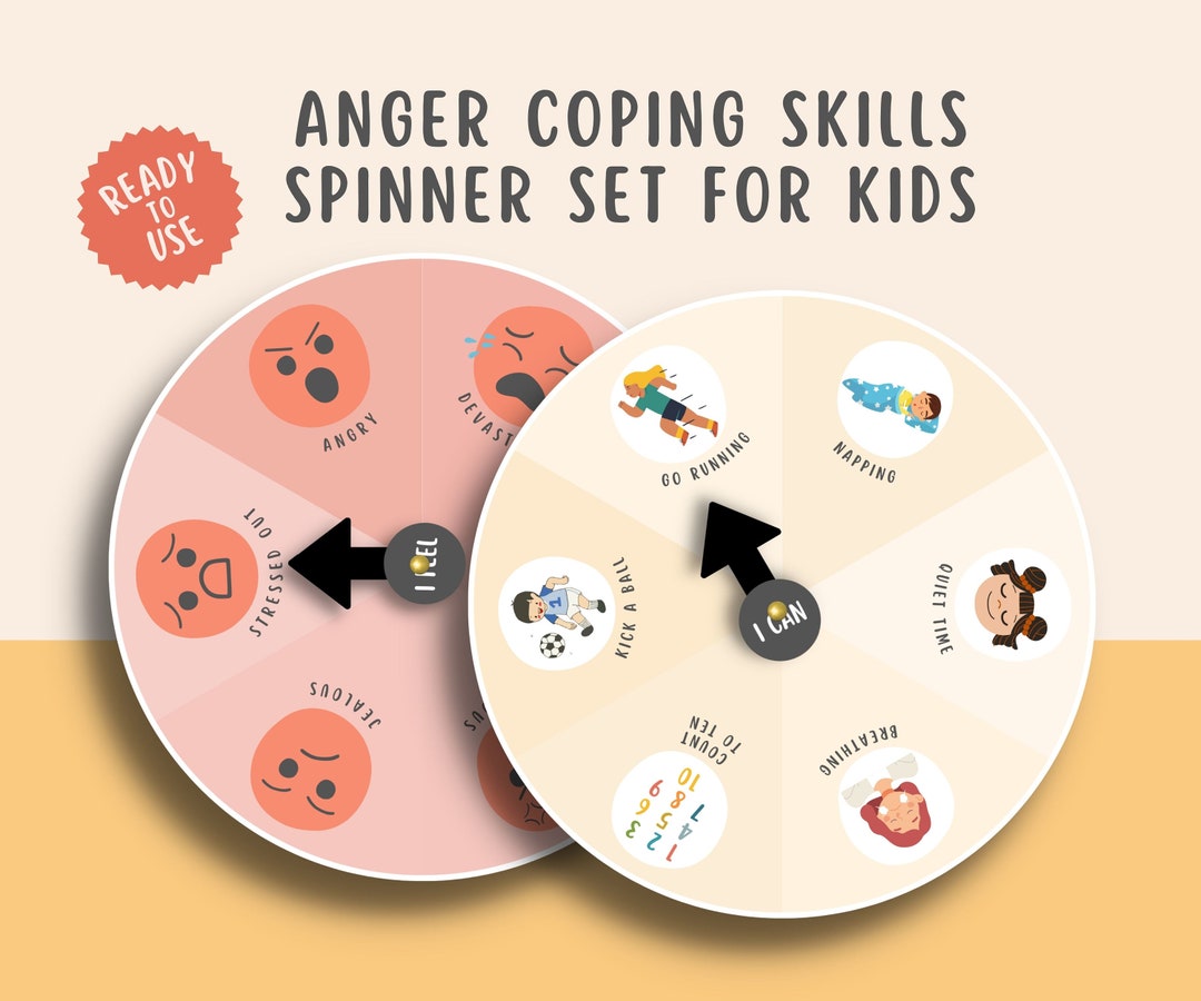 Anger Management Wheel With Coping Skills Activity for Kids, Calming ...