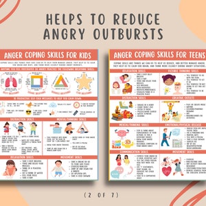Anger Management Coping Skills for Kids Teens 7 Pages, Understanding ...