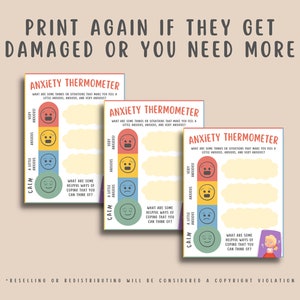 Anxiety Thermometer Worksheet for Kids and Teens, Help Children With ...