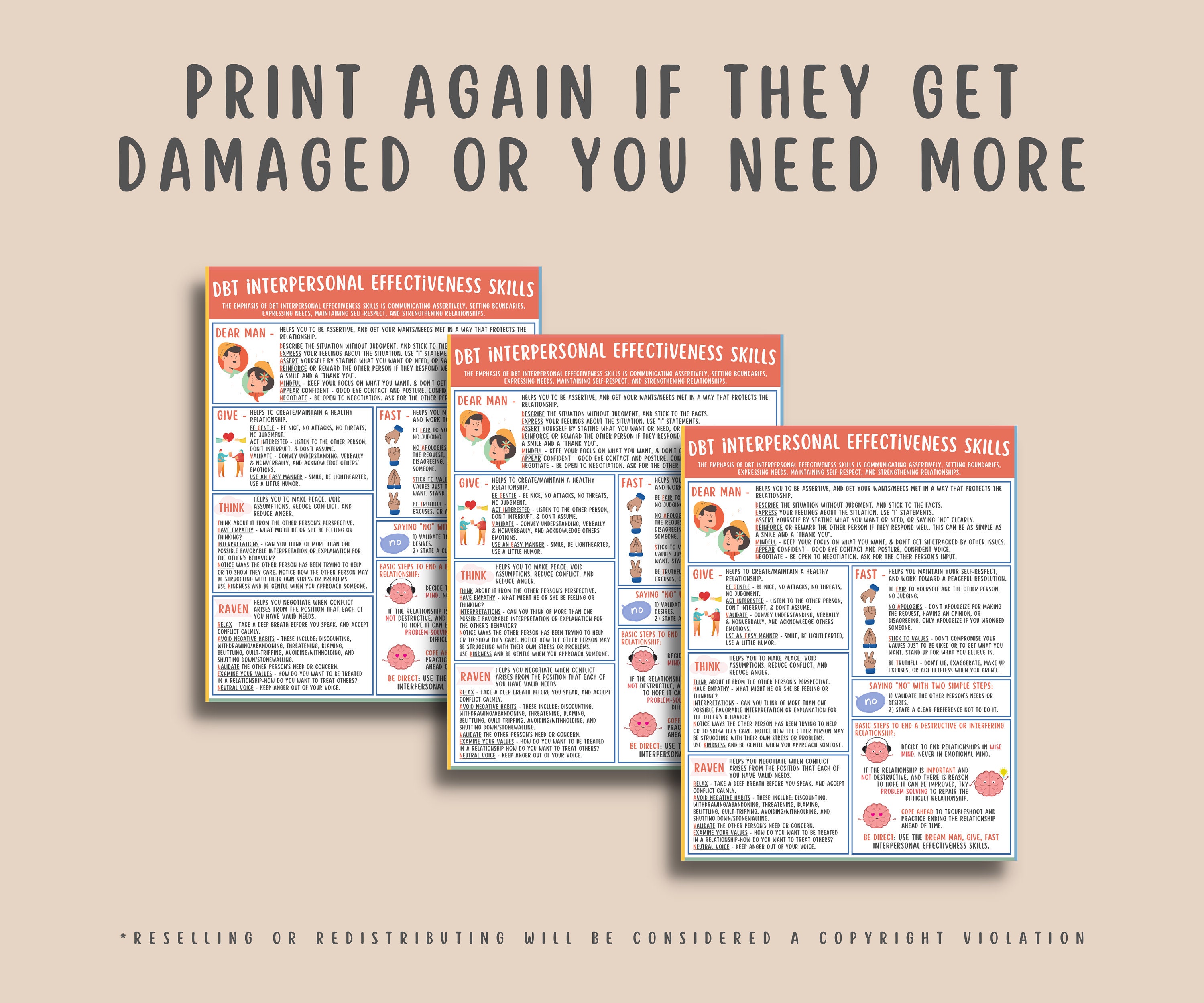 DBT Interpersonal Effectiveness Coping Skills Handout for - Etsy