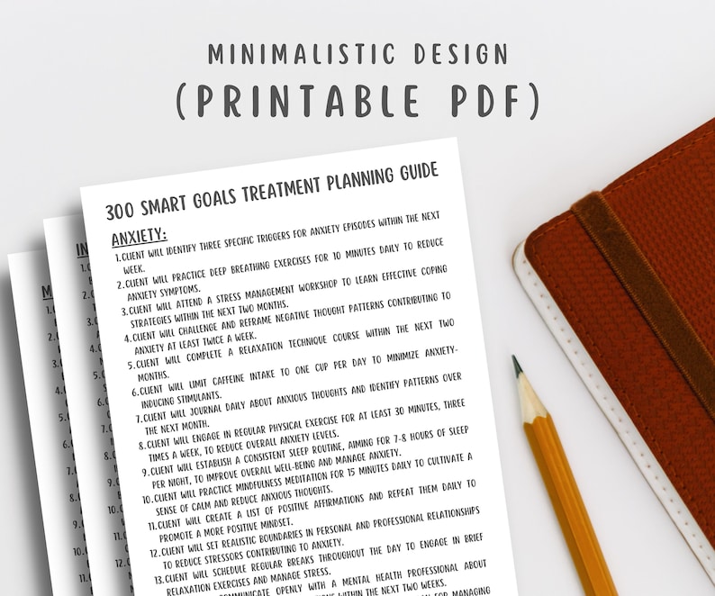 300 SMART Goals Treatment Planning Guide for Mental Health Counselors ...