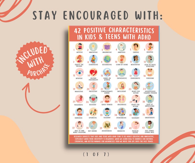 ADHD Coping Skills Bundle for Kids Teens 7 Pages Set Mental - Etsy