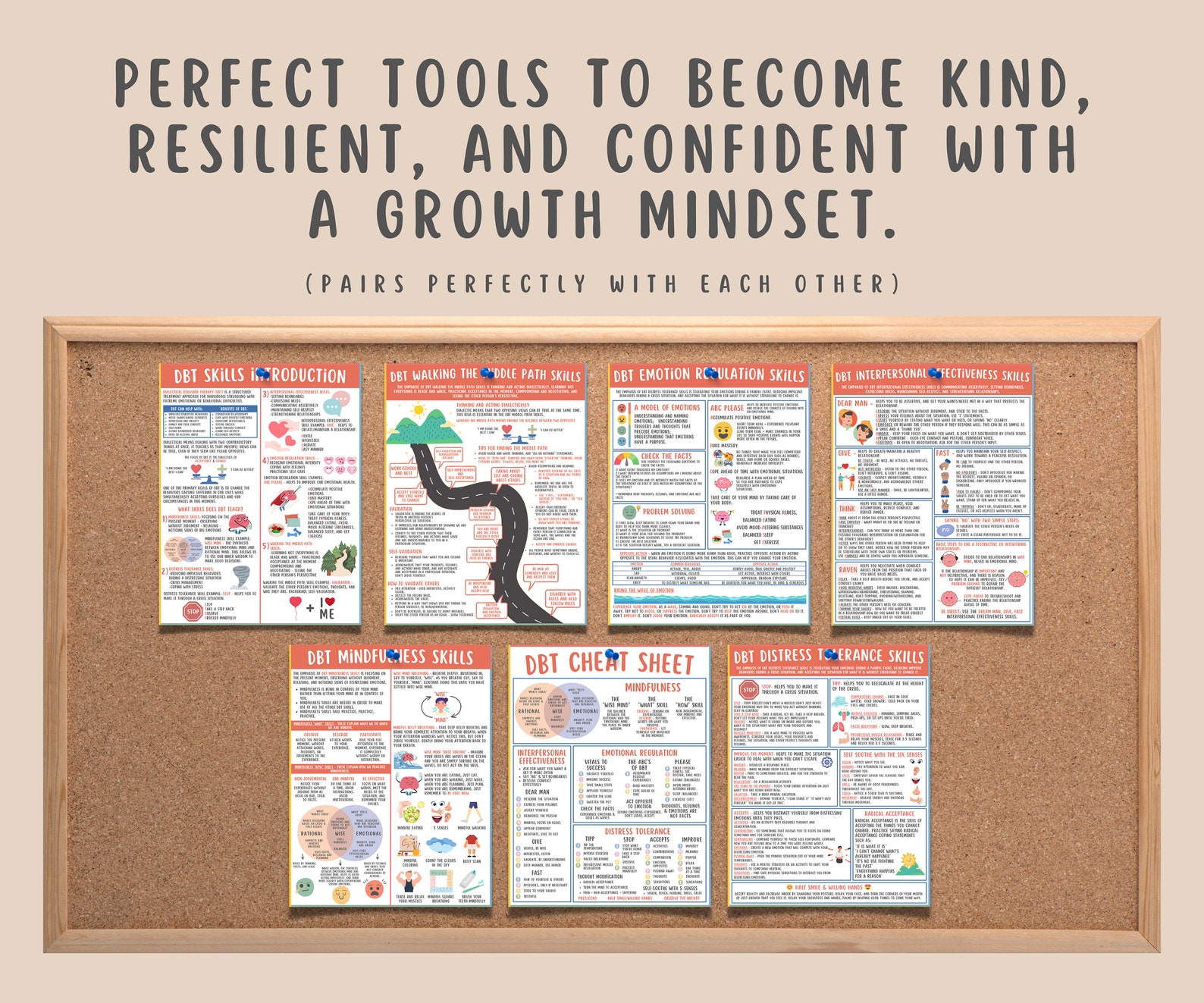 DBT Coping Skills Bundle Teens Adults, Dialectical Behavior Therapy ...