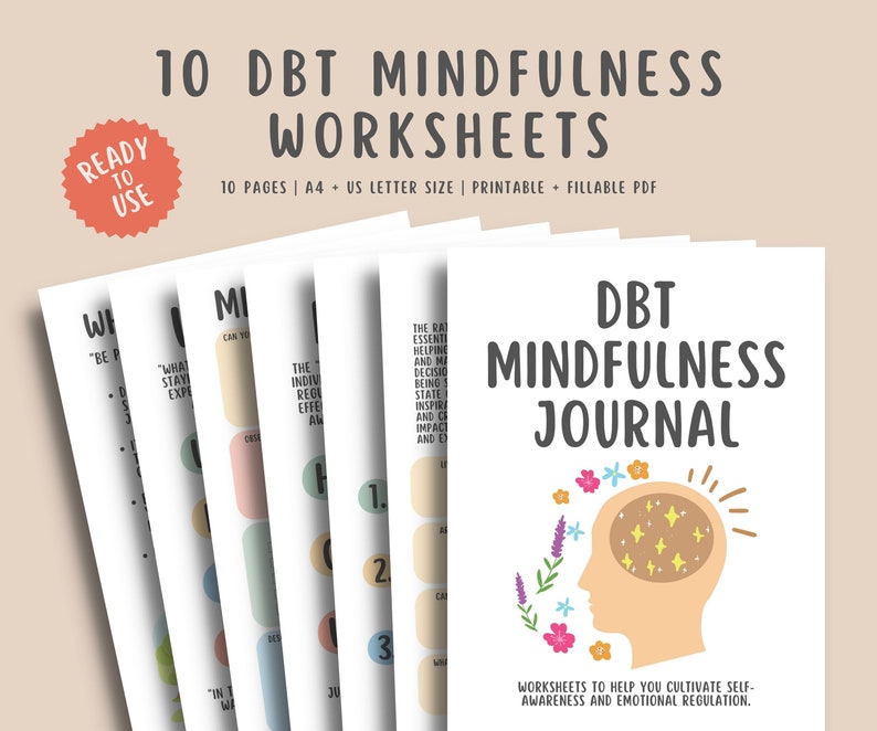 10 DBT Mindfulness Worksheets Dialectical Behavior Therapy - Etsy