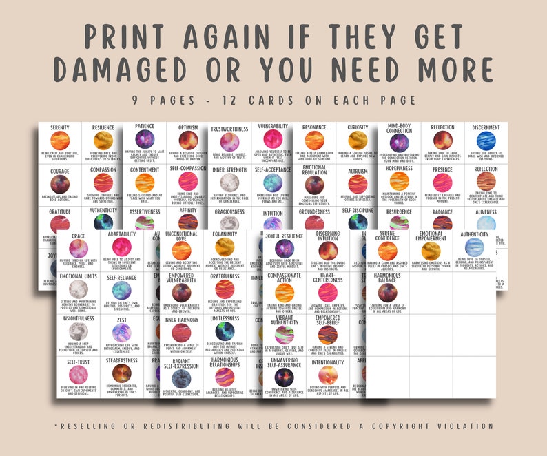 100 Inner Emotional Strength Cards, Self Esteem Resilience Mental ...