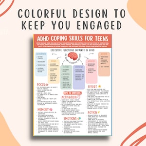 ADHD Coping Skills for Teens Handout, Executive Function Skills ...