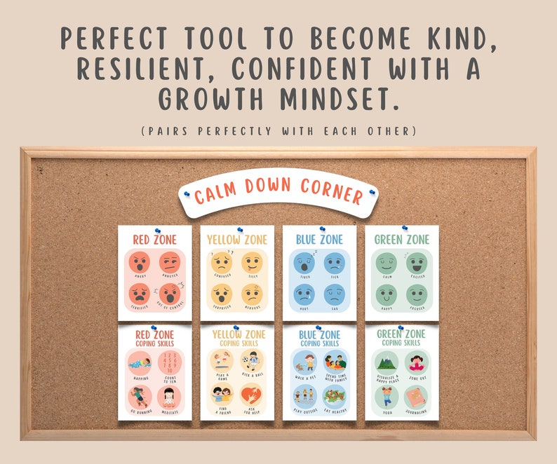 Zones of Self-regulation, Calming Corner Coping Skills Cards, School ...