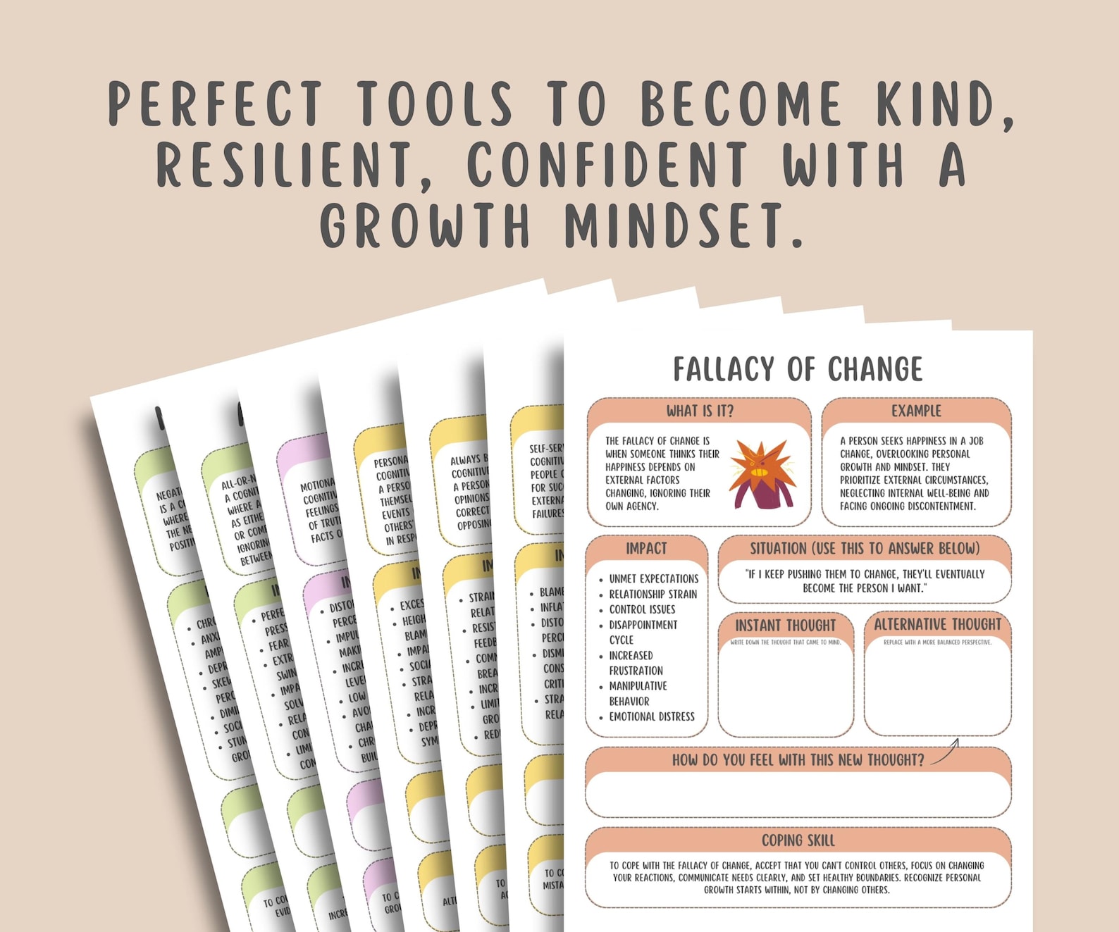 27 Cognitive Distortion Worksheets Cheatsheet, Thinking Errors ...