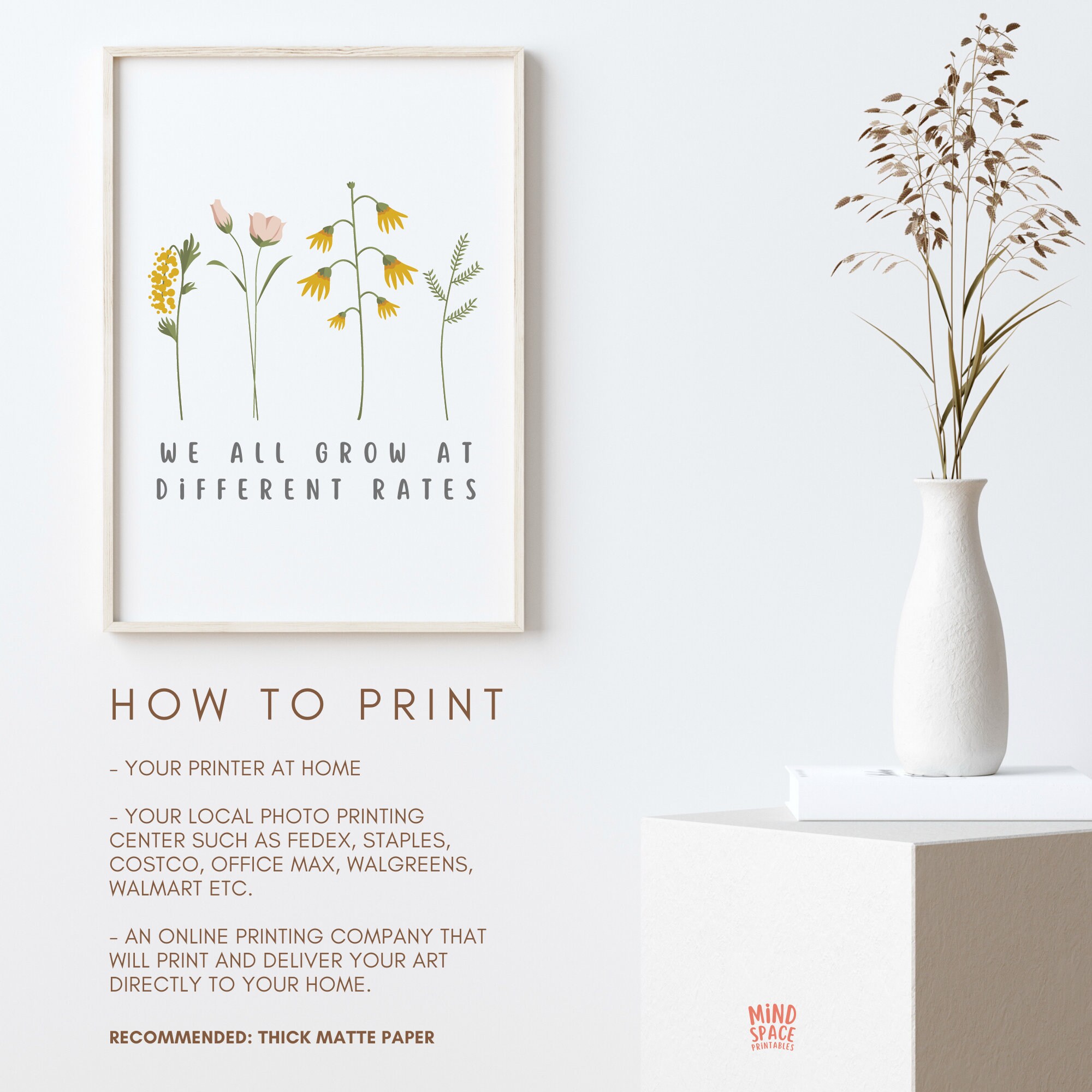 We All Grow at Different Rates, Classroom Poster, Growth Mindset ...