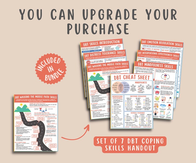 DBT Middle Path Coping Skills Handout Teens Kids Adults - Etsy