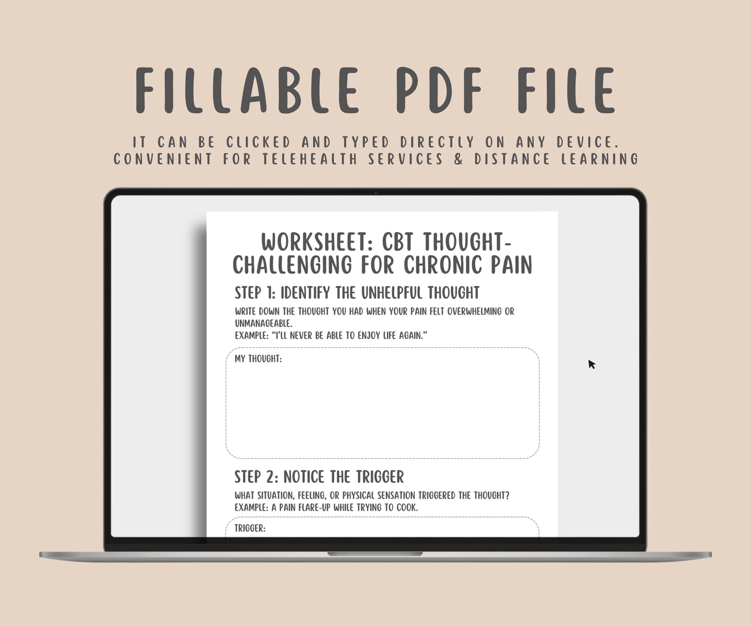 CBT for Chronic Pain Worksheets, Psychological Thinking Errors ...