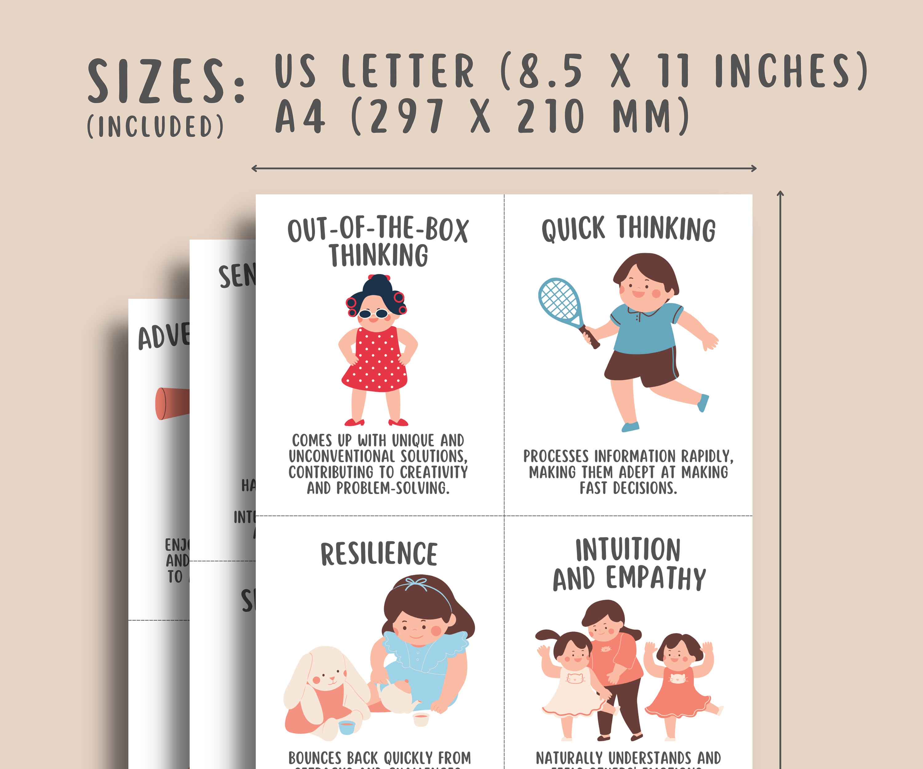 52 ADHD Superpower Strength & Coping Skill Cards, Executive Functioning ...