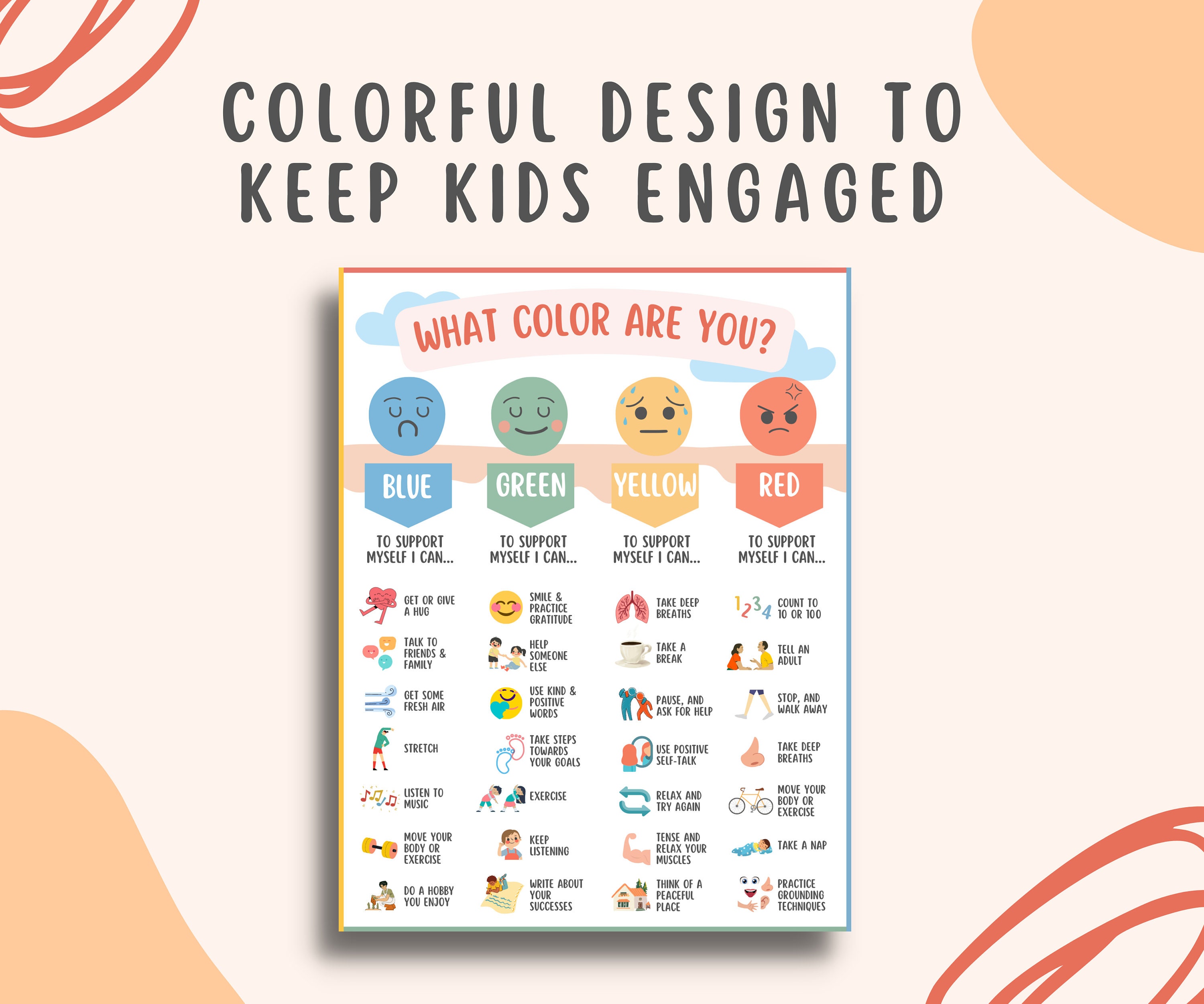 28 Coping Skills for Kids & Teens Zones of Regulation - Etsy