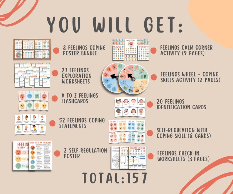 Feelings Coping Bundle for Kids & Teens 150 Items, Calming Corner ...