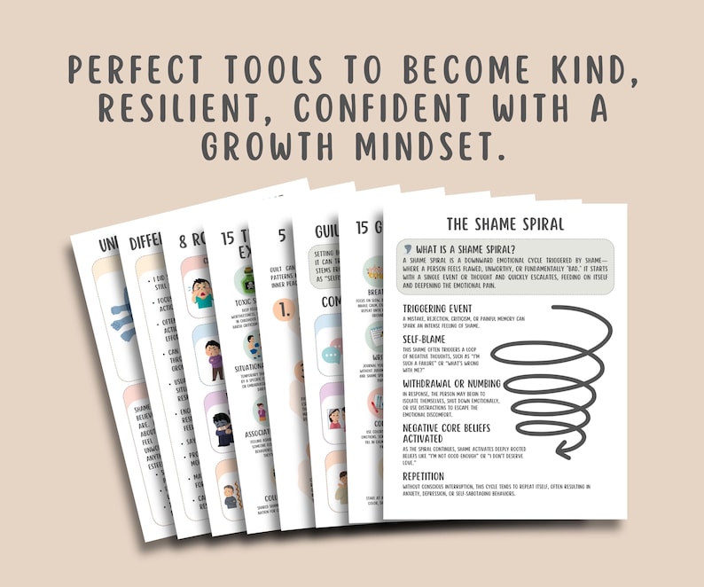 Guilt and Shame Worksheets (26 Pages), the Shame Spiral, Inner Child ...