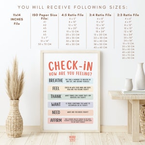 Feelings Check in Poster, Check in Therapy Office Decor, Therapist ...