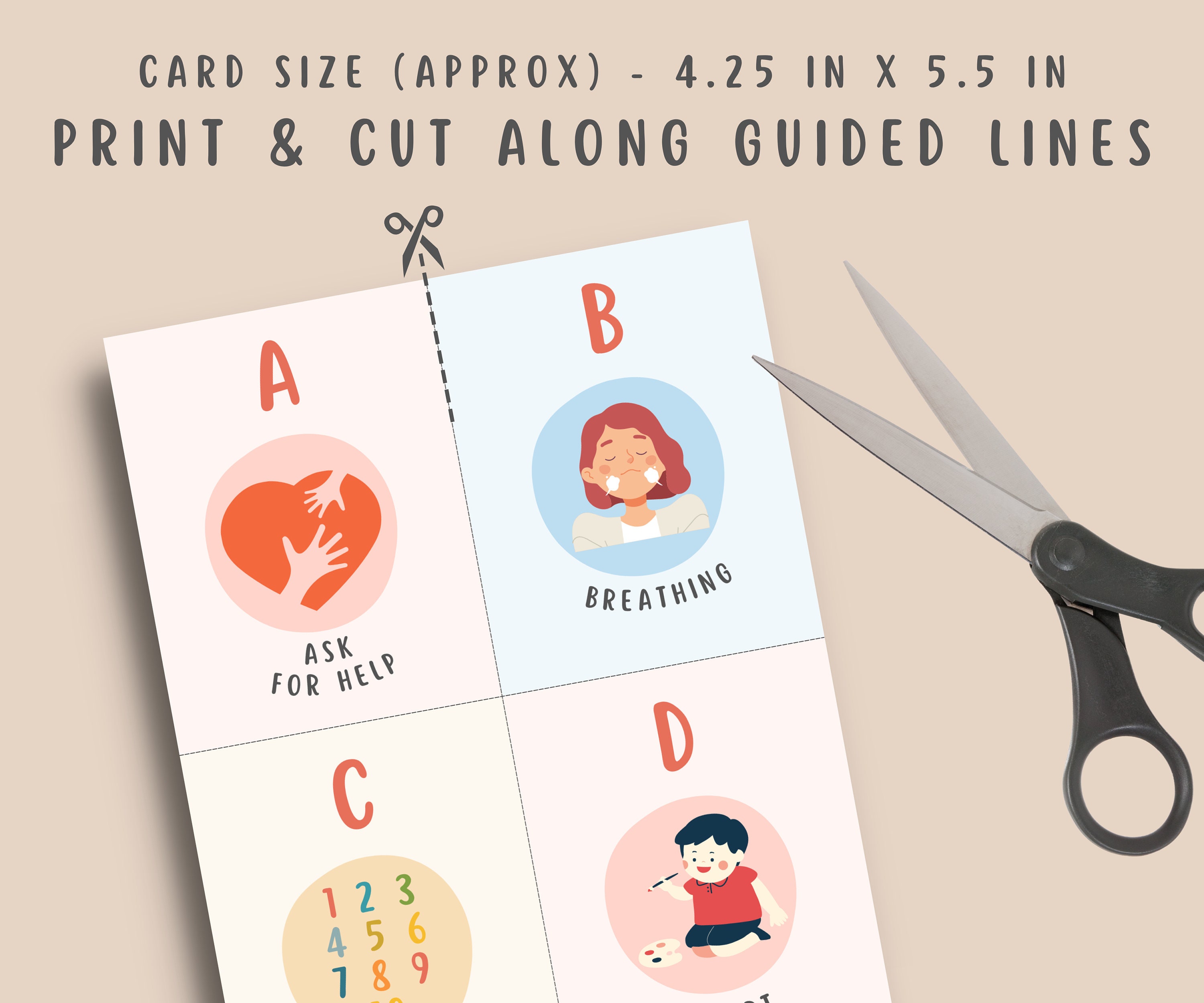 26 Coping Skills Cards for Kids Teens, Coping Strategies Calm Down ...