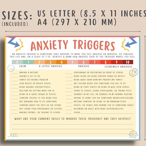 Anxiety Triggers Worksheet Kids Teens Children With Anxiety Scale ...