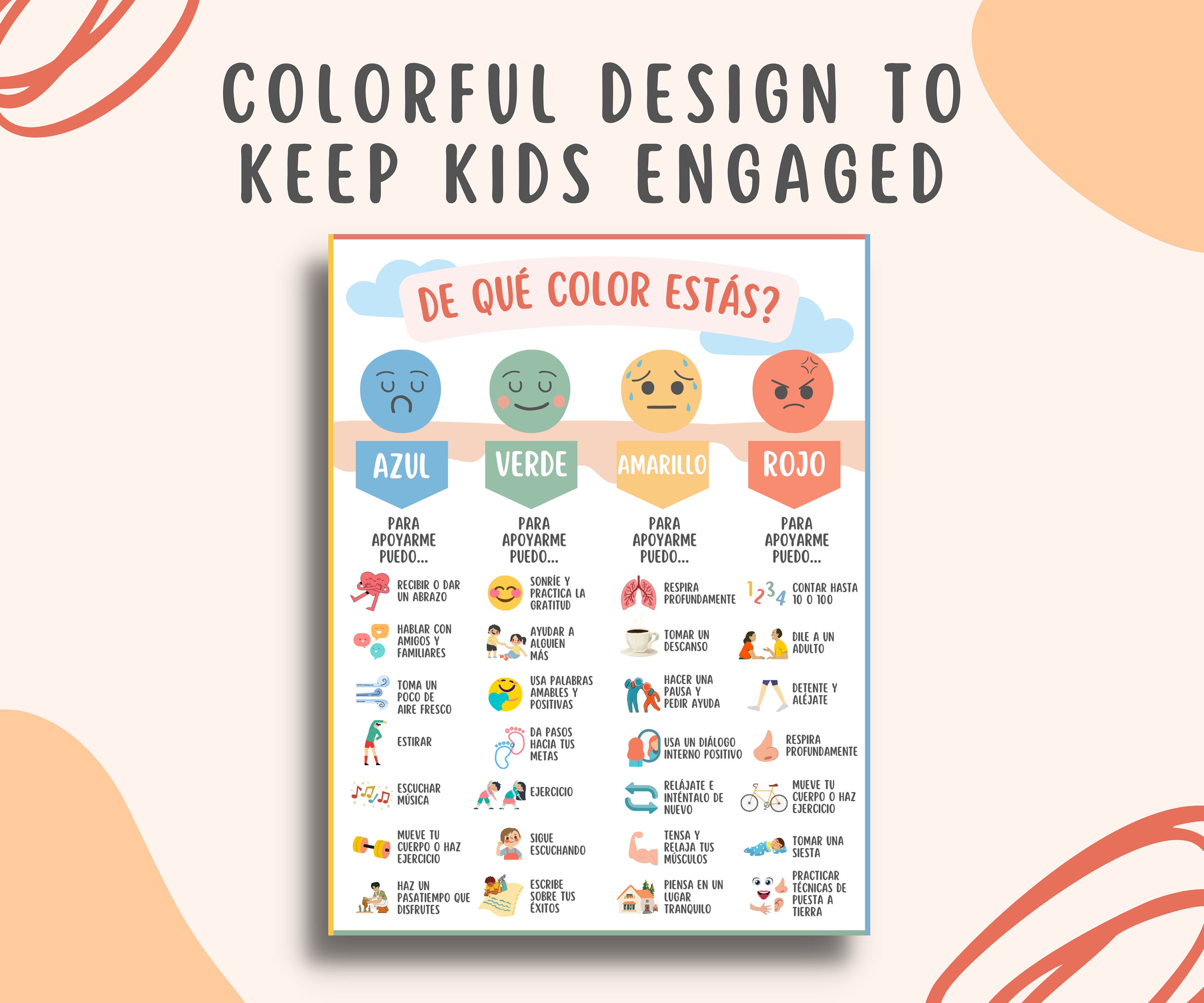 28 Coping Skills in Spanish for Kids & Teens, Zones of Regulation ...