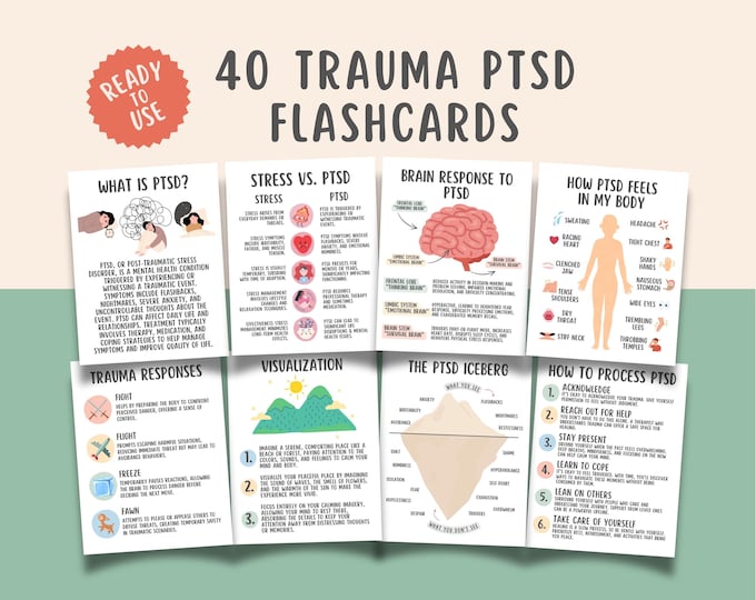 Trauma Therapy Cards, PTSD Coping Skills, Panic Attacks, Trauma ...