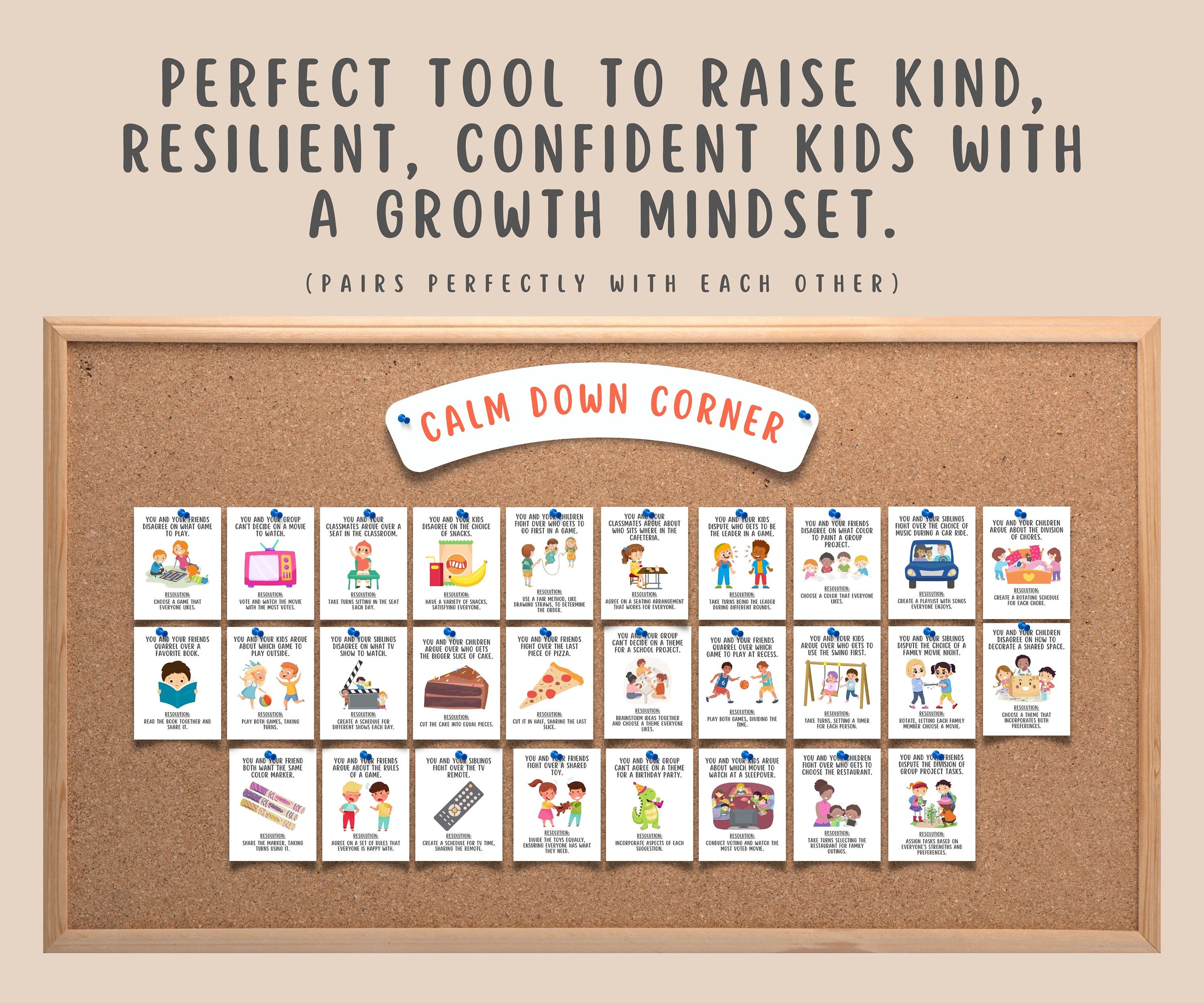 28 Conflict Resolution Flashcards for Kids, Social Emotional Learning ...